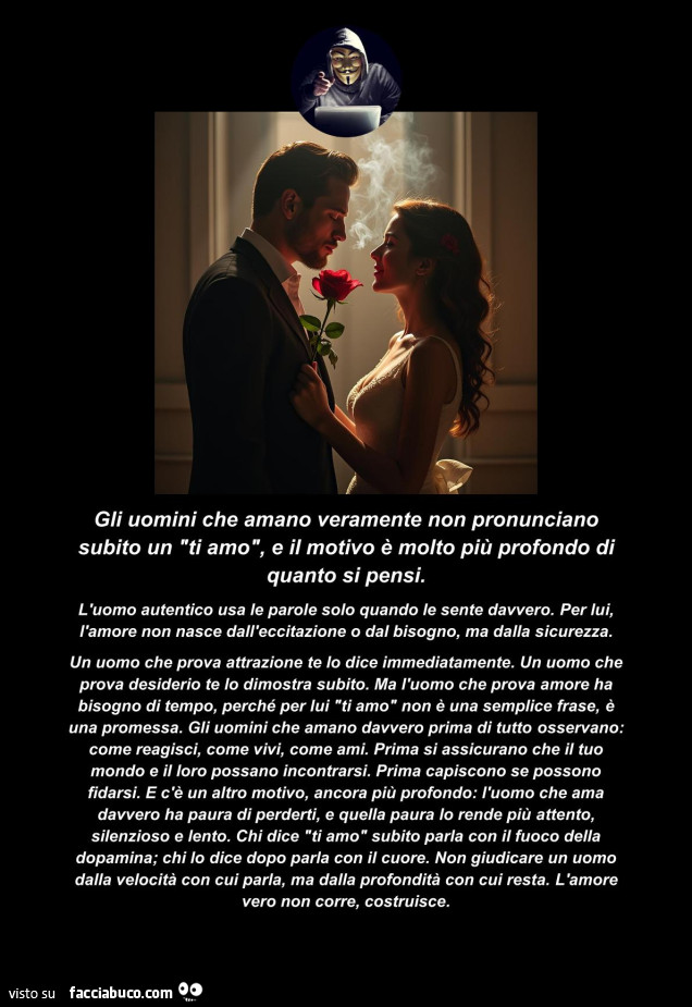 Le uomini che amano davvero non dicono subito ti amo e il motivo ...